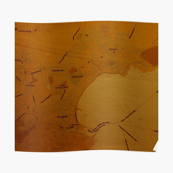 "Map of Douglas, Isle of Man" Poster for Sale by Twizard | Redbubble
