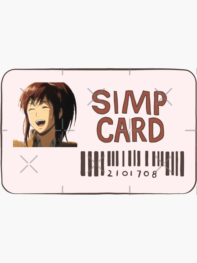 "Sasha Braus simp card" Sticker by Artinashess | Redbubble