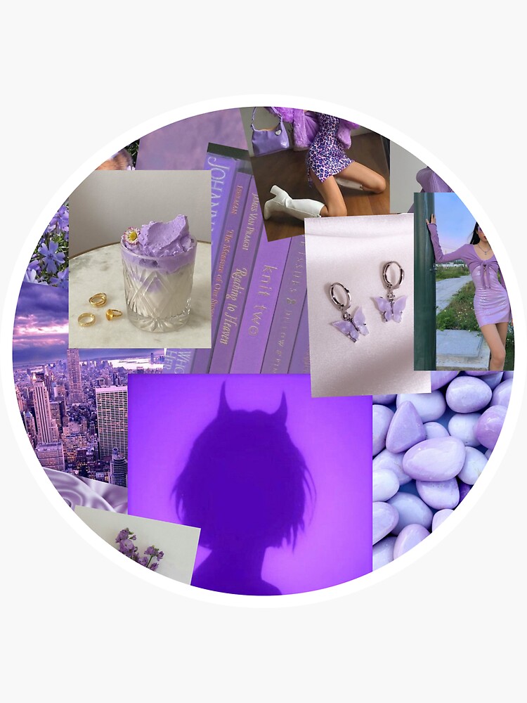 "Lilac Aesthetic Collage" Sticker for Sale by VVintageJustice | Redbubble