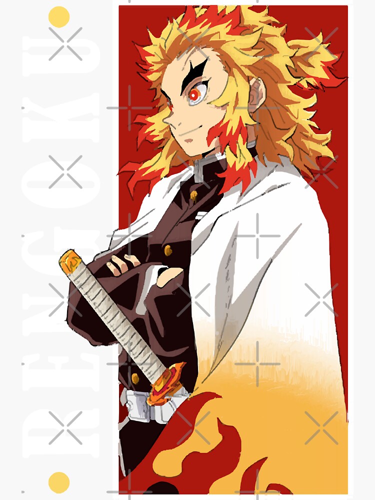 "Demon Slayer Kyojuro Frame" Sticker for Sale by SkylarSin | Redbubble