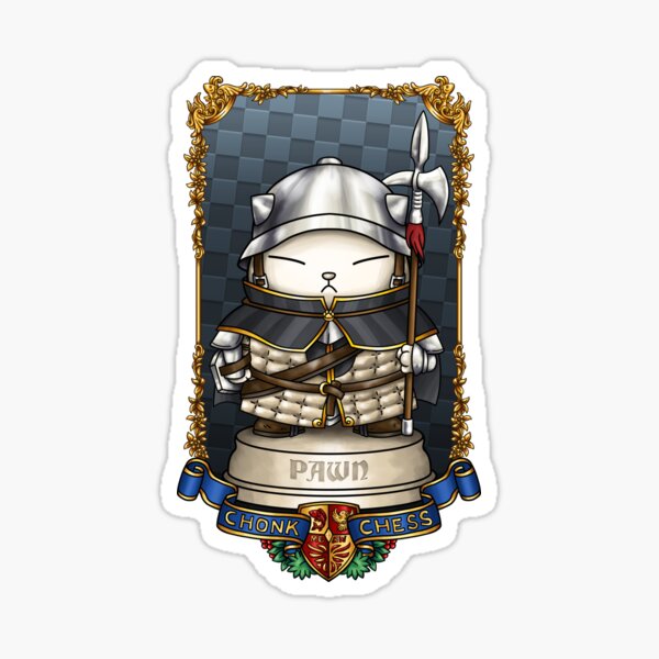 "Medieval Cat Chess Pawn" Sticker by Takeda-art | Redbubble