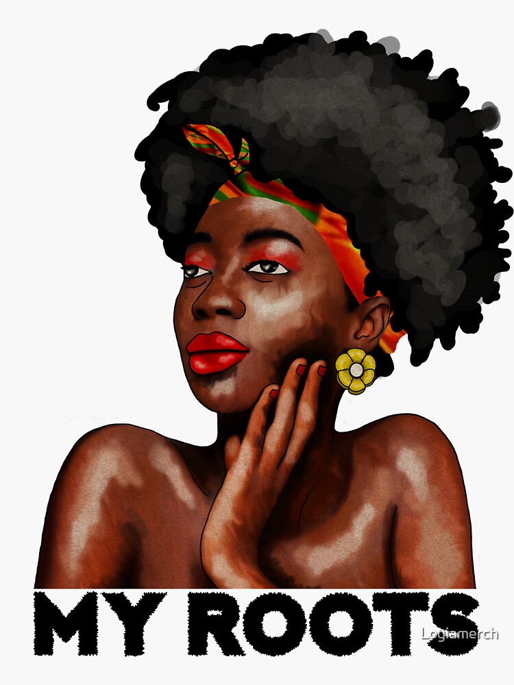 "My African Roots, Black Pride, Afro African Woman " Sticker by dukito ...