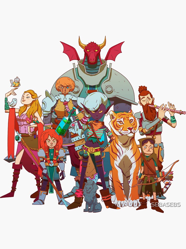 "The DnD Group" Sticker by SEBASEBS | Redbubble