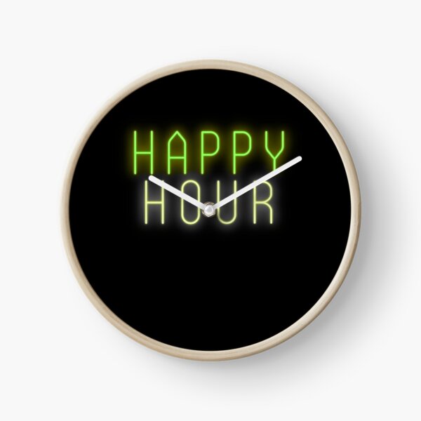 "Happy hour" Clock for Sale by mikenotis | Redbubble