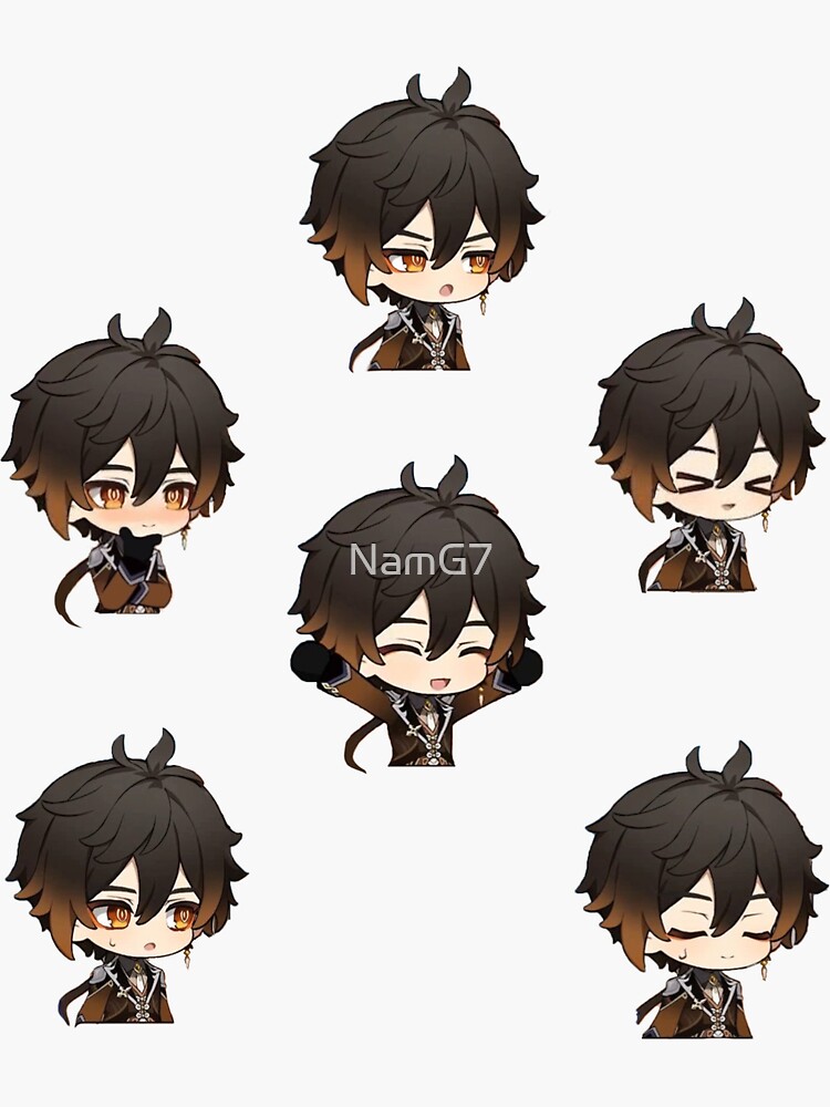 "genshin impact zhongli chibi" Sticker for Sale by NamG7 | Redbubble