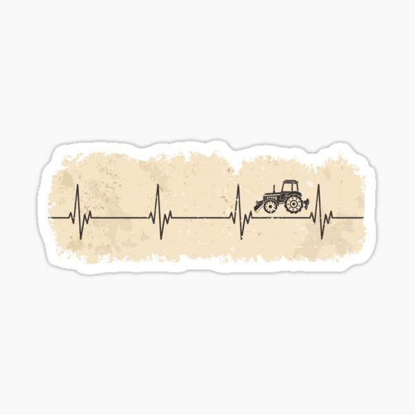 "Tractor Heartbeat Tractor Pulse Tractor Farmer & Farmer" Sticker for ...