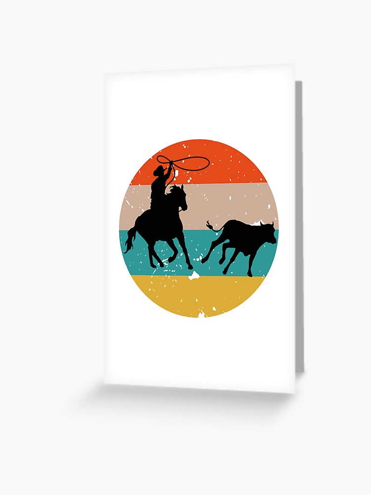 "Vintage Colored Team Roping, Roping Cowgirl, Cowboy, Western Art ...