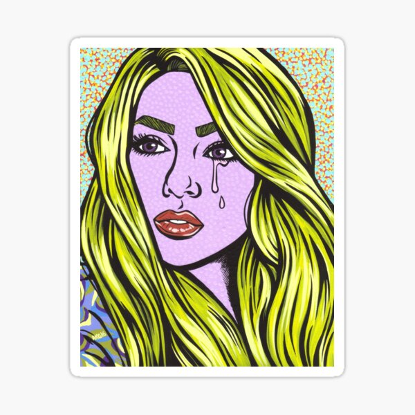 Pop Art Blonde Crying Comic Girl Sticker For Sale By Turddemon