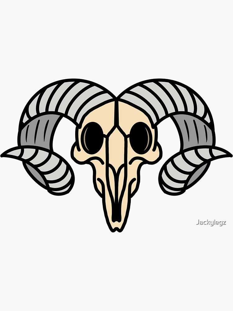 "Ram Skull" Sticker for Sale by Jackylegz | Redbubble