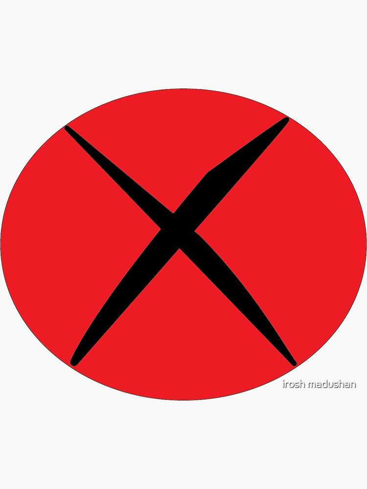 "red x" Sticker for Sale by irosh077 | Redbubble