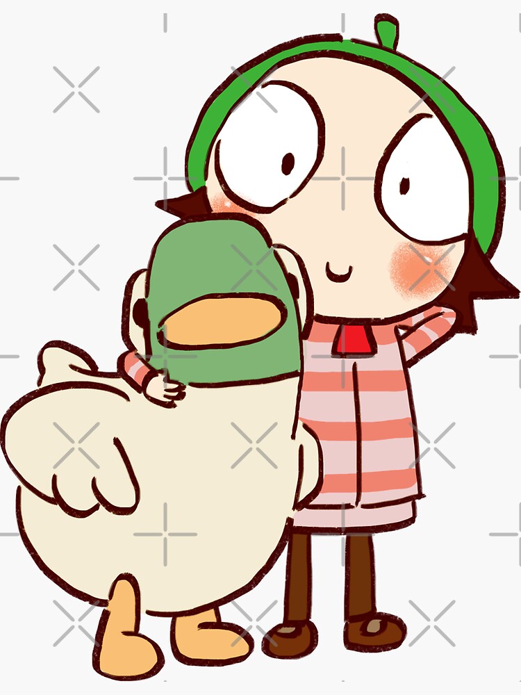 "I draw sarah and duck #1 / children's cartoon" Sticker for Sale by ...
