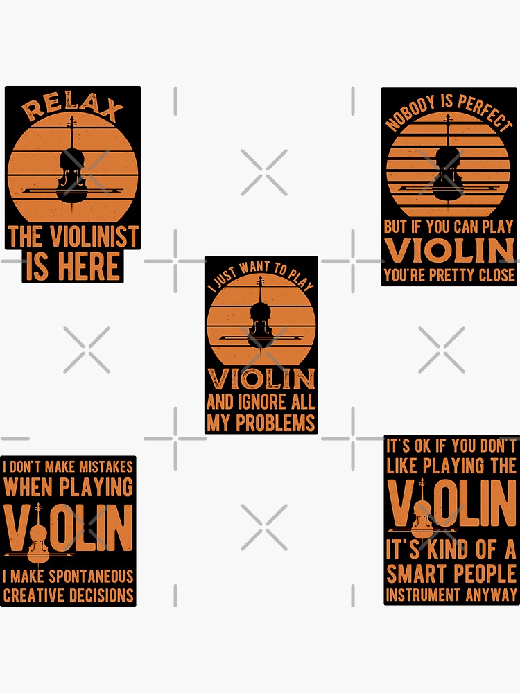 "Pack Funny Violin" Sticker for Sale by artworkbyrihen | Redbubble