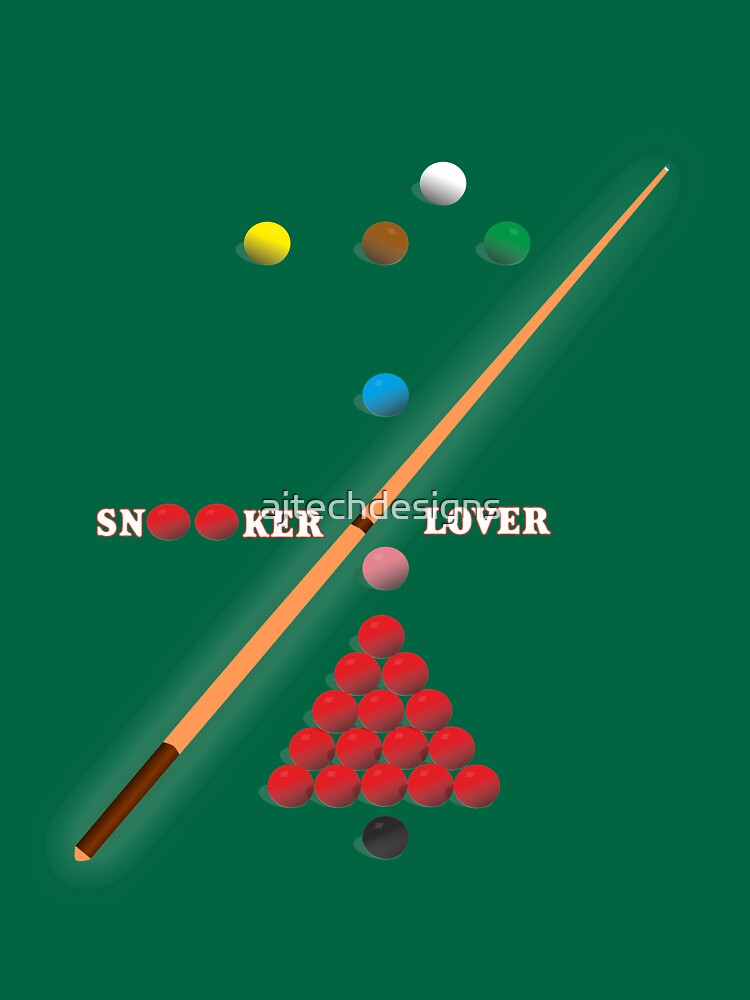 " Snooker Lover design showing the balls on a snooker table." Essential ...