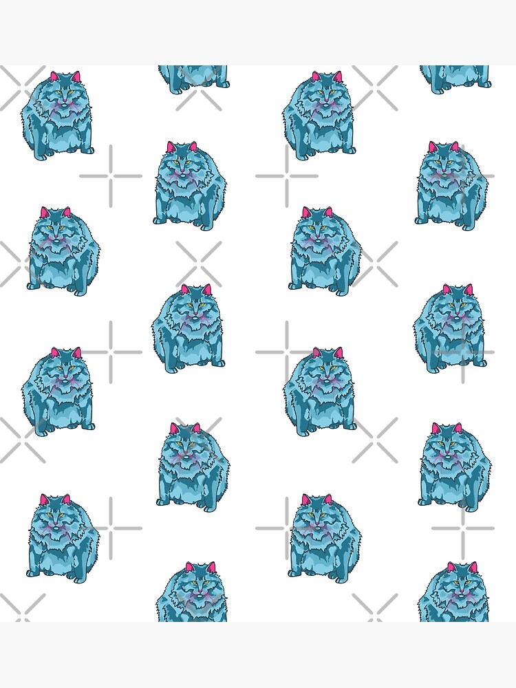 "Blue alien cats pattern, small white edition" Art Print for Sale by ...