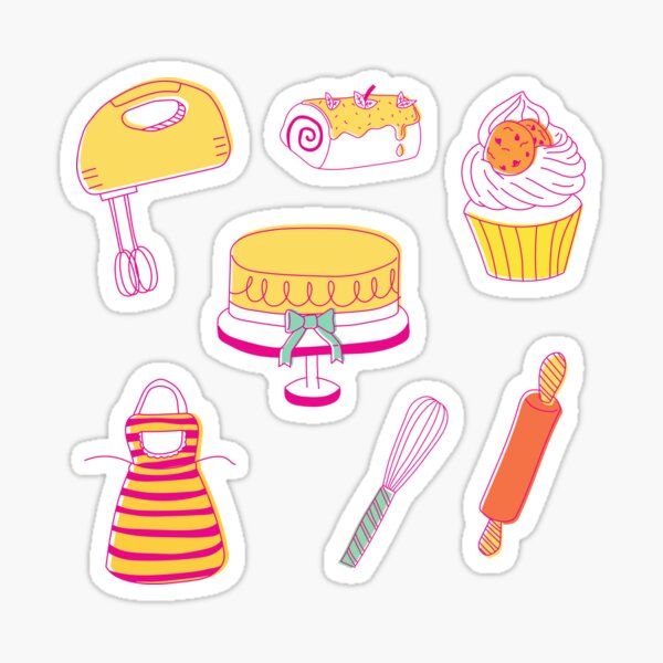 "Cute Baking Tools" Sticker for Sale by Shorrab | Redbubble