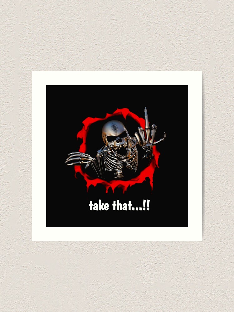 "Metalic Skeleton middle finger" Art Print by Cole-rabbit | Redbubble