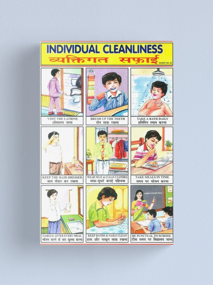 "Illustrated Chart From India - INDIVIDUAL CLEANLINESS Rare Vintage ...