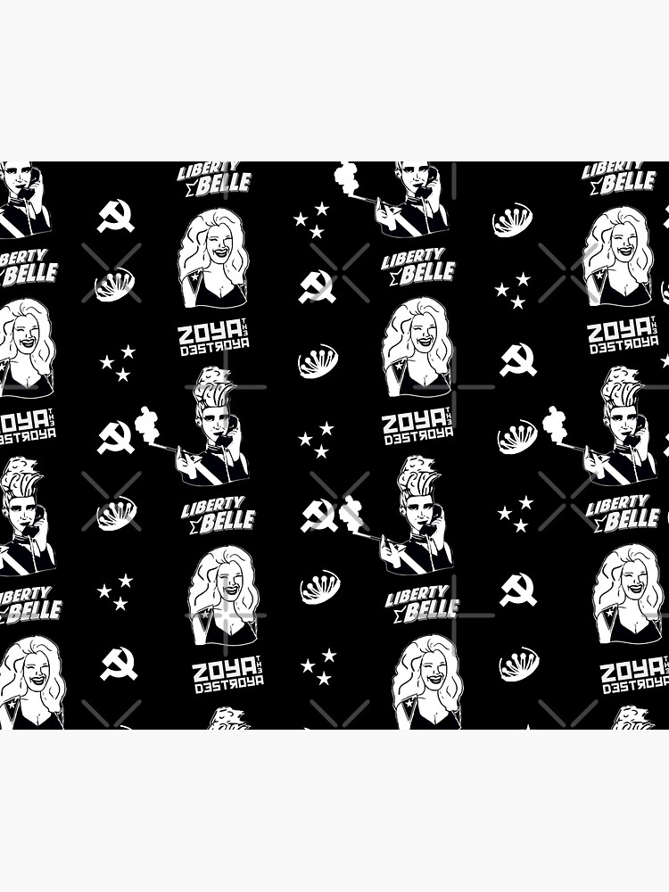 "LIBERTY BELLE & ZOYA THE DESTROYA repeating pattern" Sticker for Sale ...