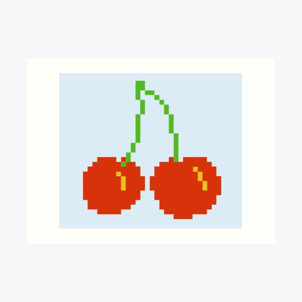 Pixel Cherries Art Prints | Redbubble