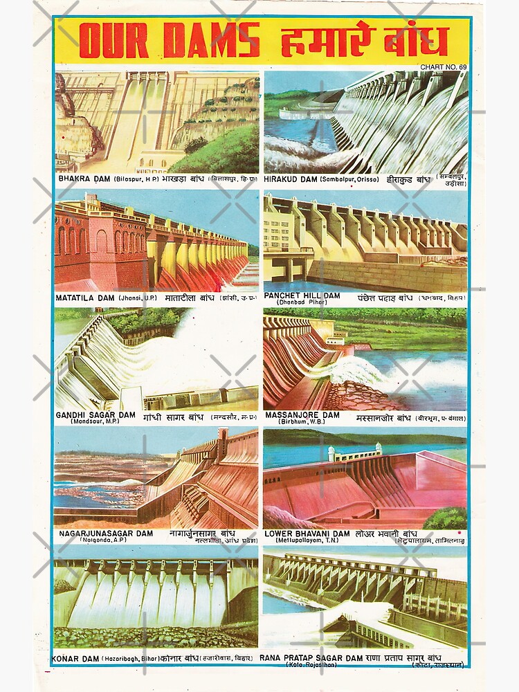 "Illustrated Chart From India - OUR DAMS Rare Vintage High Quality ...