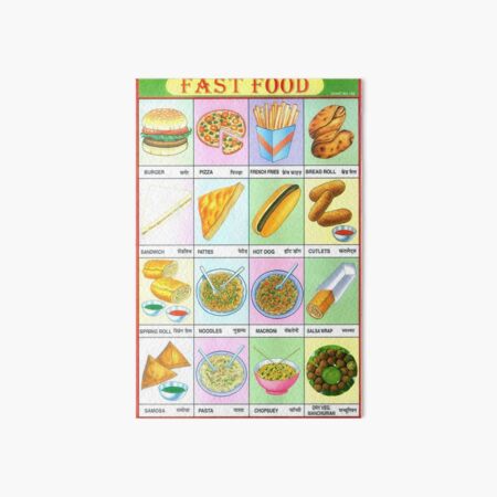 "Illustrated Chart From India - FAST FOOD Rare Vintage High Quality ...