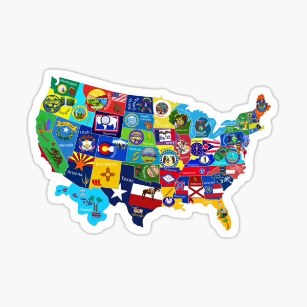 "USA MAP" Sticker by Lizooshop | Redbubble