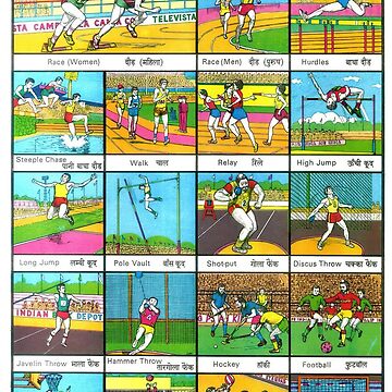 "Illustrated Chart From India - ASIAN GAMES Rare Vintage High Quality ...