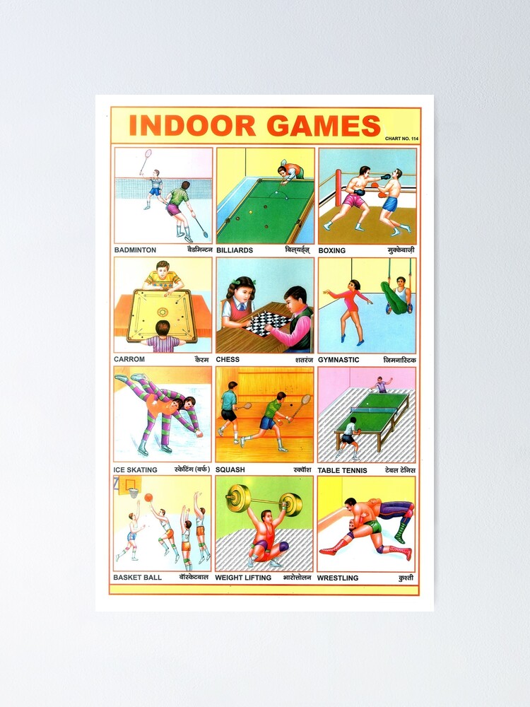 "Illustrated Chart From India - INDOOR GAMES Rare Vintage High Quality ...