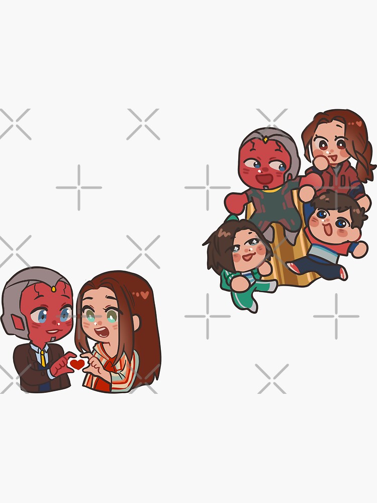 "WandaVision family " Sticker for Sale by Gomihato | Redbubble