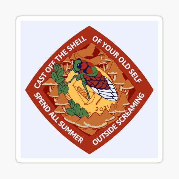 "Screaming Summer Cicada " Sticker for Sale by HiddenPlanets | Redbubble