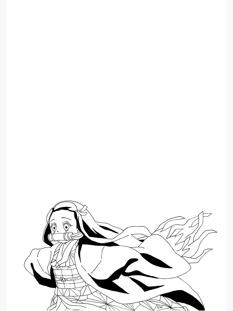 "Nezuko Kamado Outline" Spiral Notebook by Finnsthings | Redbubble