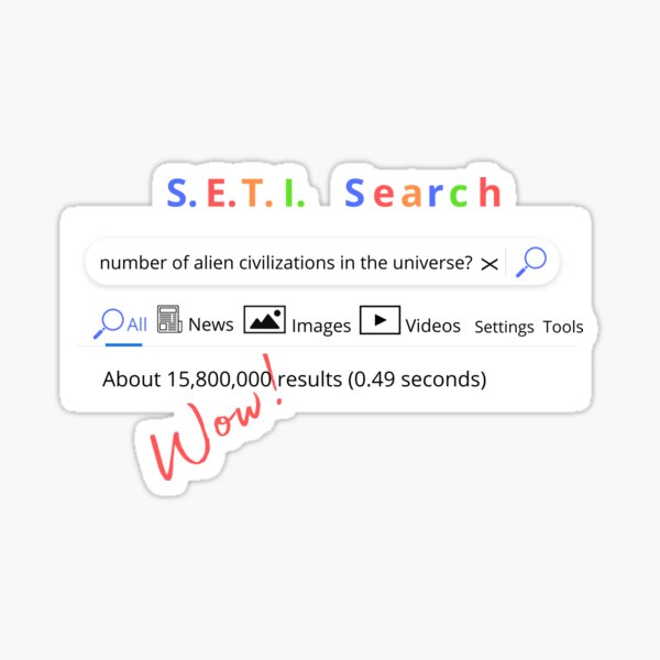 "Wow Signal S.E.T.I. Search" Sticker for Sale by I-Dream-Designs ...