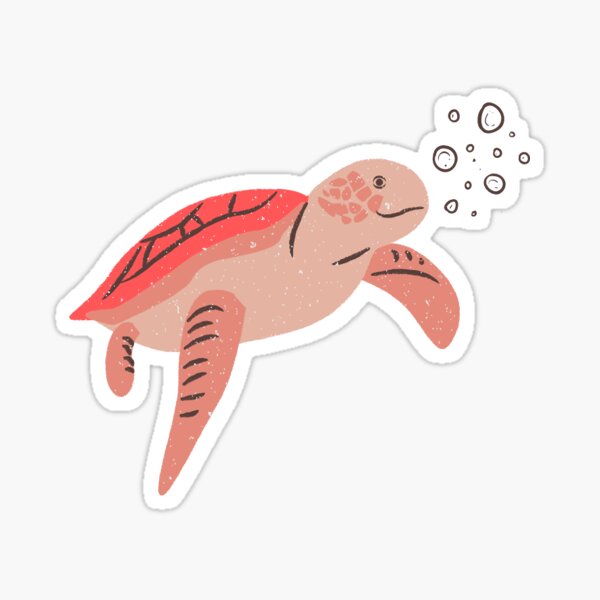 "Pink Turtle Sticker" Sticker by chollemarie | Redbubble