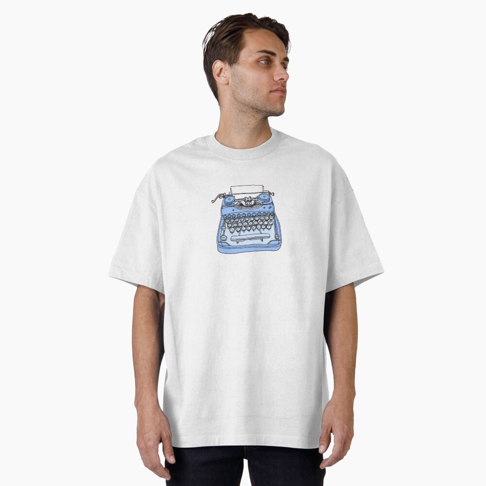 "retro blue typewriter" Sticker for Sale by andilynnf | Redbubble