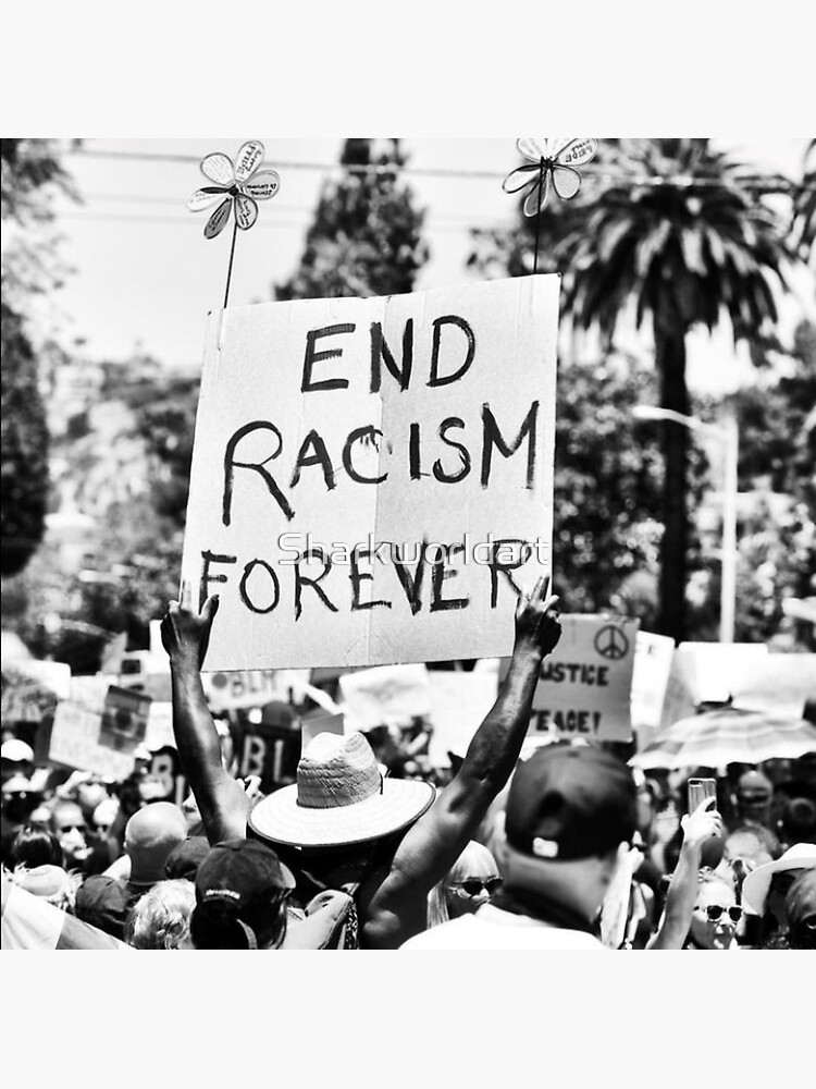 "end racism forever" Poster for Sale by Sharkworldart | Redbubble
