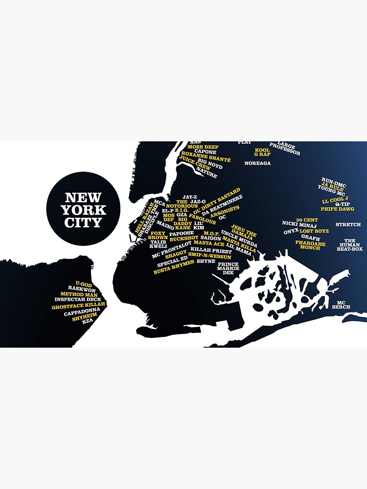 "New York City Rap Map" Sticker for Sale by TVpopSHOP | Redbubble