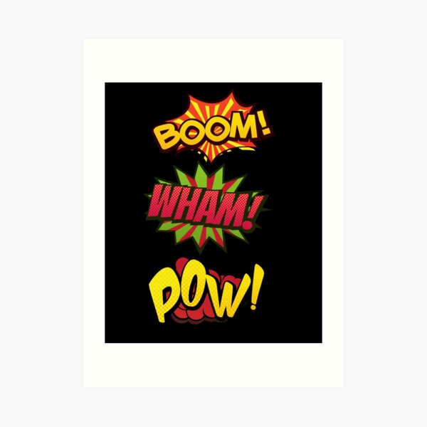 "Boom Wham Pow Comic Bubbles" Art Print for Sale by Tonysharo | Redbubble