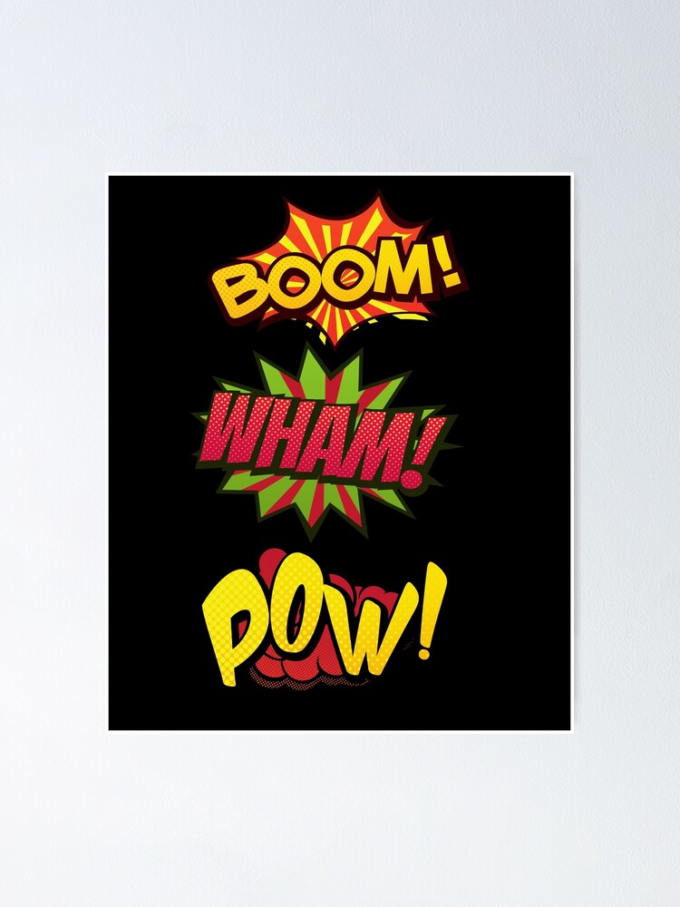 "Boom Wham Pow Comic Bubbles" Poster for Sale by Tonysharo | Redbubble