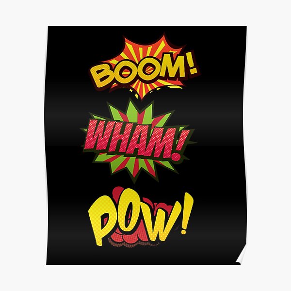 "Boom Wham Pow Comic Bubbles" Poster for Sale by Tonysharo | Redbubble