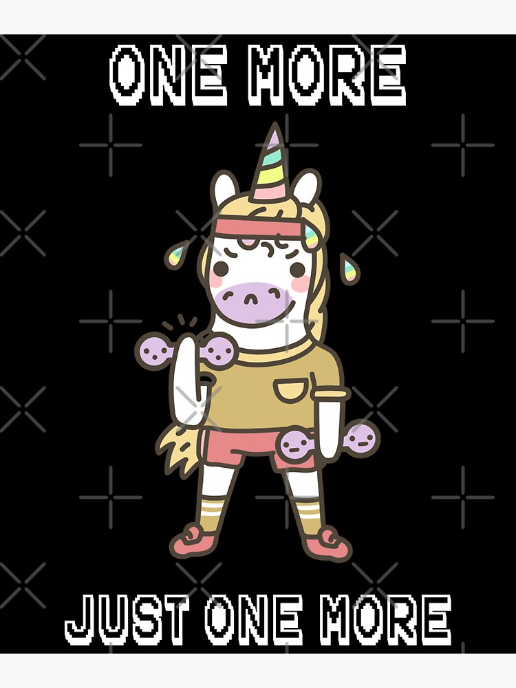 "Unicorn Personal Trainer - ONE MORE REP" Sticker by FinesseCraft ...