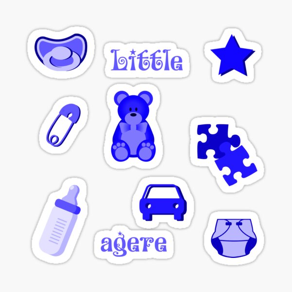 "Cute Blue Little/Agere Set" Sticker for Sale by babyjoonie | Redbubble