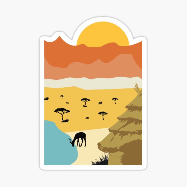 "Colorful Savanna" Sticker for Sale by Sharply-Design | Redbubble