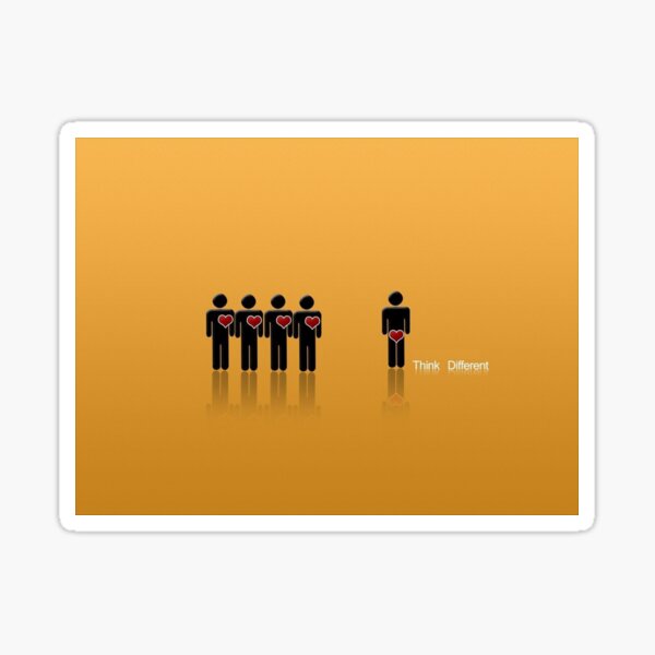 "think different" Sticker for Sale by krisBrand | Redbubble