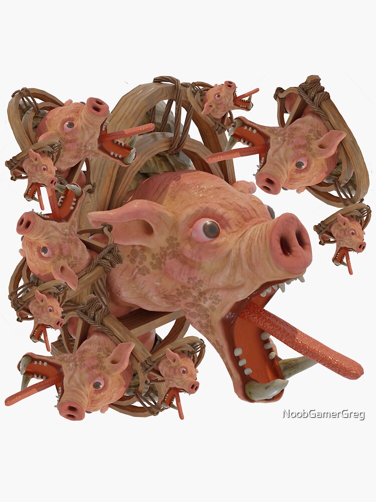 "Pigman heads randomness" Sticker for Sale by NoobGamerGreg | Redbubble