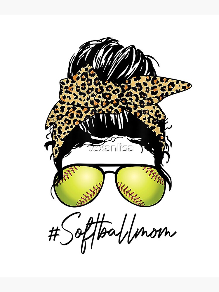 "Leopard Softball Mom" Poster for Sale by texanlisa | Redbubble