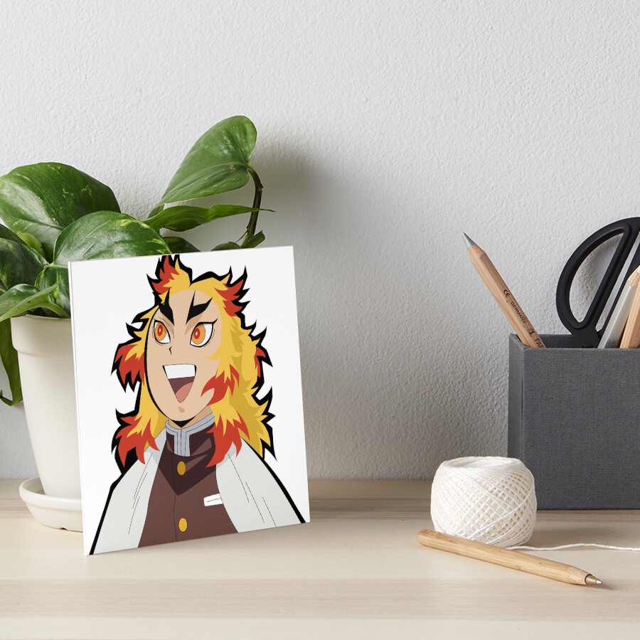 Lámina rígida «Rengoku Smiling Demon Slayer» de Migi-Desu | Redbubble