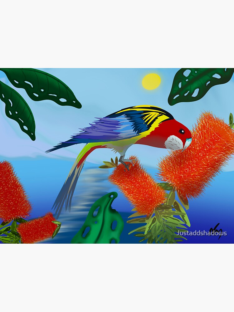 "Rosella wee fella" Sticker by Justaddshadows | Redbubble