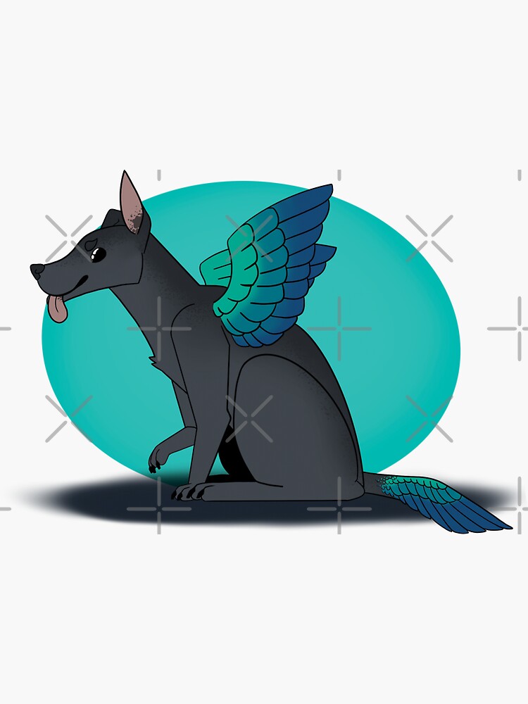 Pegatina «Perro Luna Alado :: Caninos y Felinos» de Platinumfrog ...