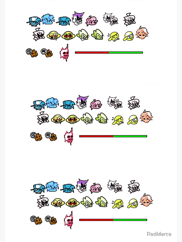 "Friday Night Funkin ICONS AND METERS STICKERS" Sticker by RedMerce ...