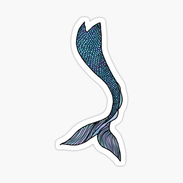 "blue mermaid tail" Sticker for Sale by andilynnf | Redbubble